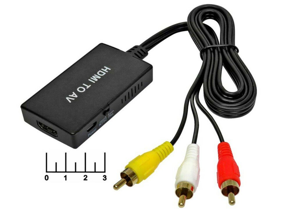 Конвертор HDMI-выход 3RCA H75 + питание micro USB (A4351)