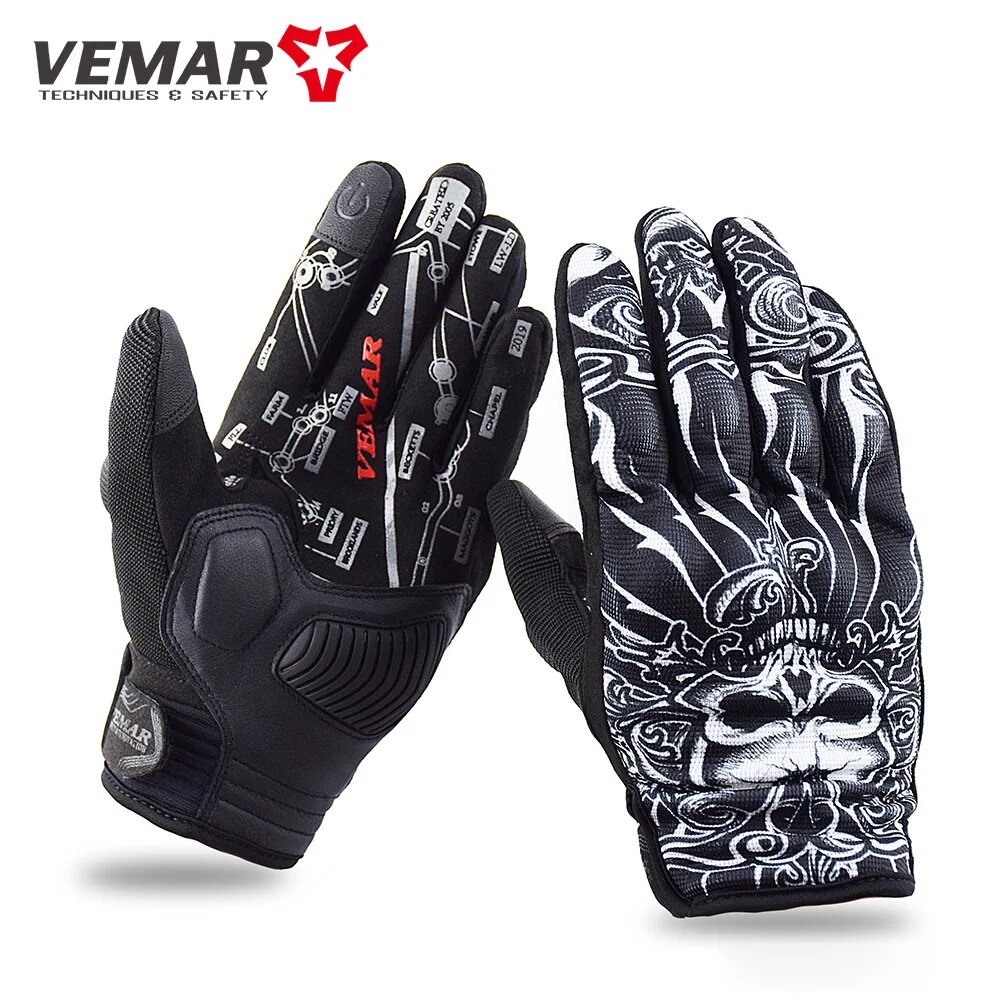 Мотоперчатки Vemar VE-203 Black, черные, размер M