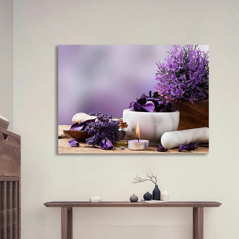 Картина "Лаванда", 50x70см, на подрамнике, дерево, хлопок, поп-арт