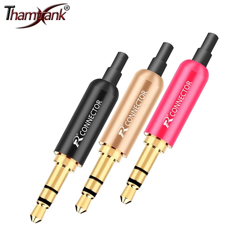 Thamtrank P1001 3.5 мм - RCA разъем 10 шт, Black-Crystal Tail