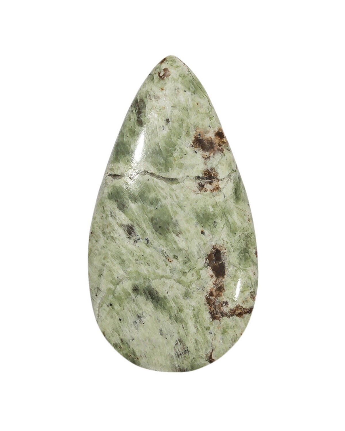 Кабошон Хромдиопсид, размер: 49х26х4 мм, натуральный минерал.