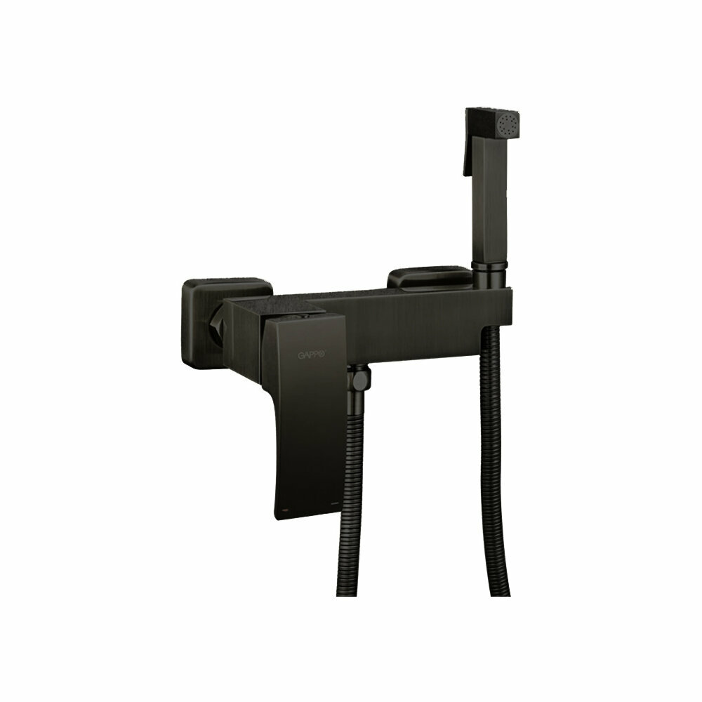 Смеситель с гигиеническим душем Gappo G2007-6, латунь, черный