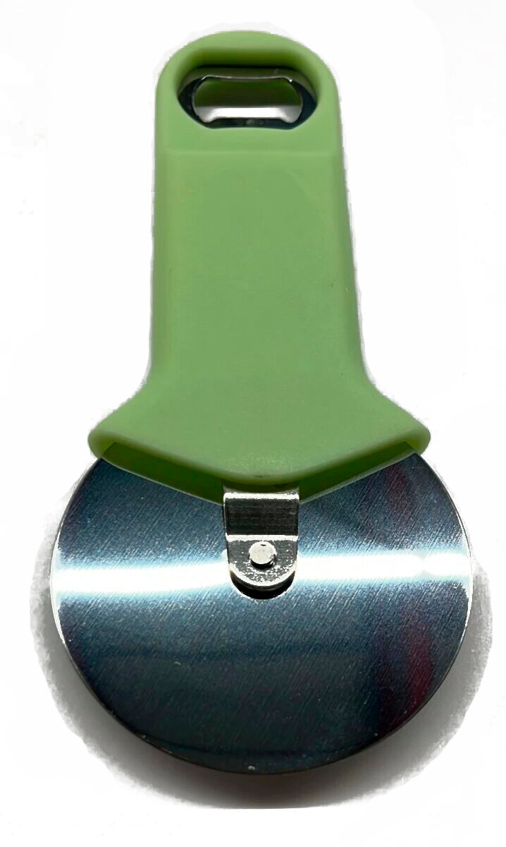 Нож для нарезки пиццы, пластмассовая ручка, 18 см, в пакете