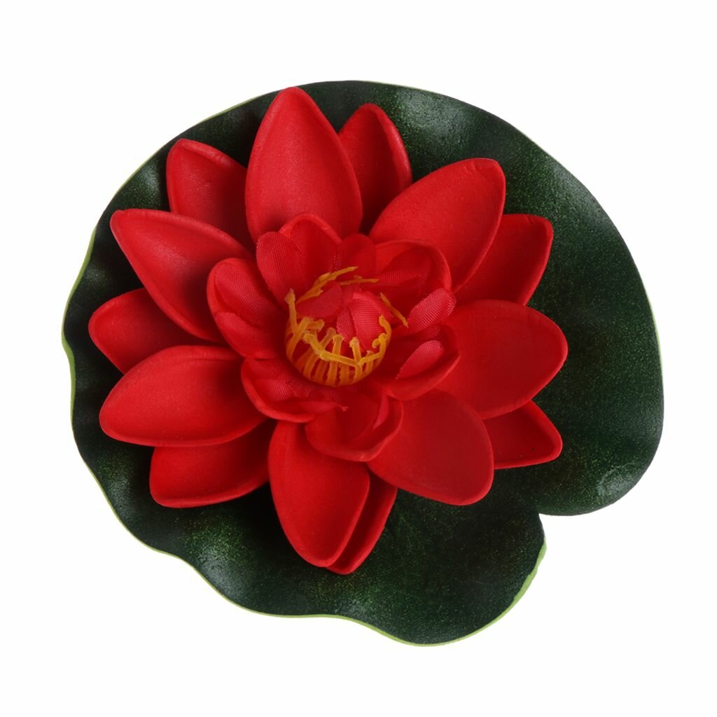 Искусственные плавающие цветы лотоса для пруда, Большой красный