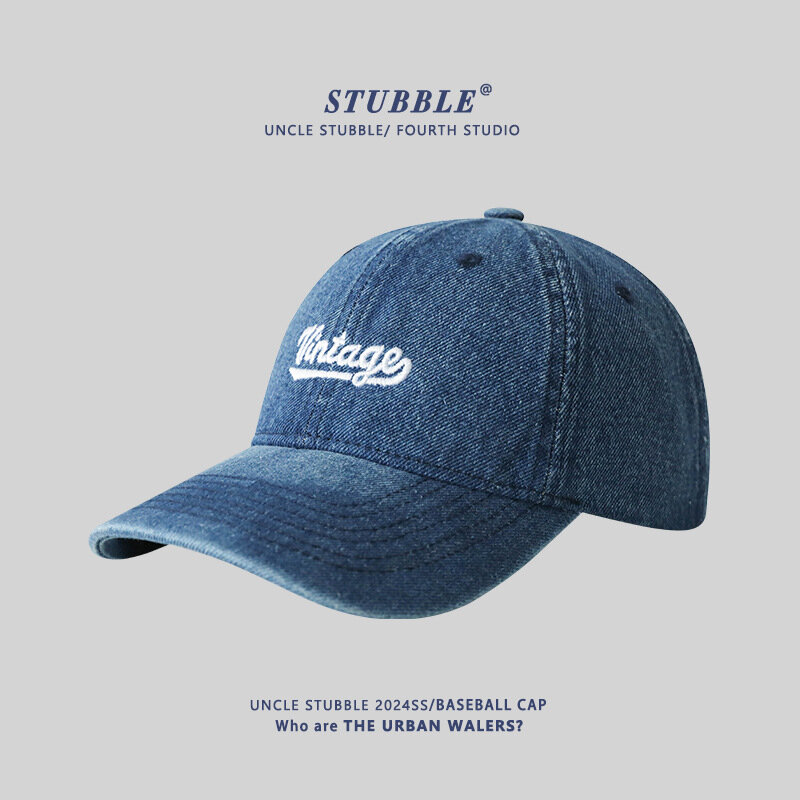 20240 новая джинсовая бейсболка для мужчин и женщин всесезонная ретро-кепка с мягким верхом, солнцезащитная кепка, повседневная, универсальная