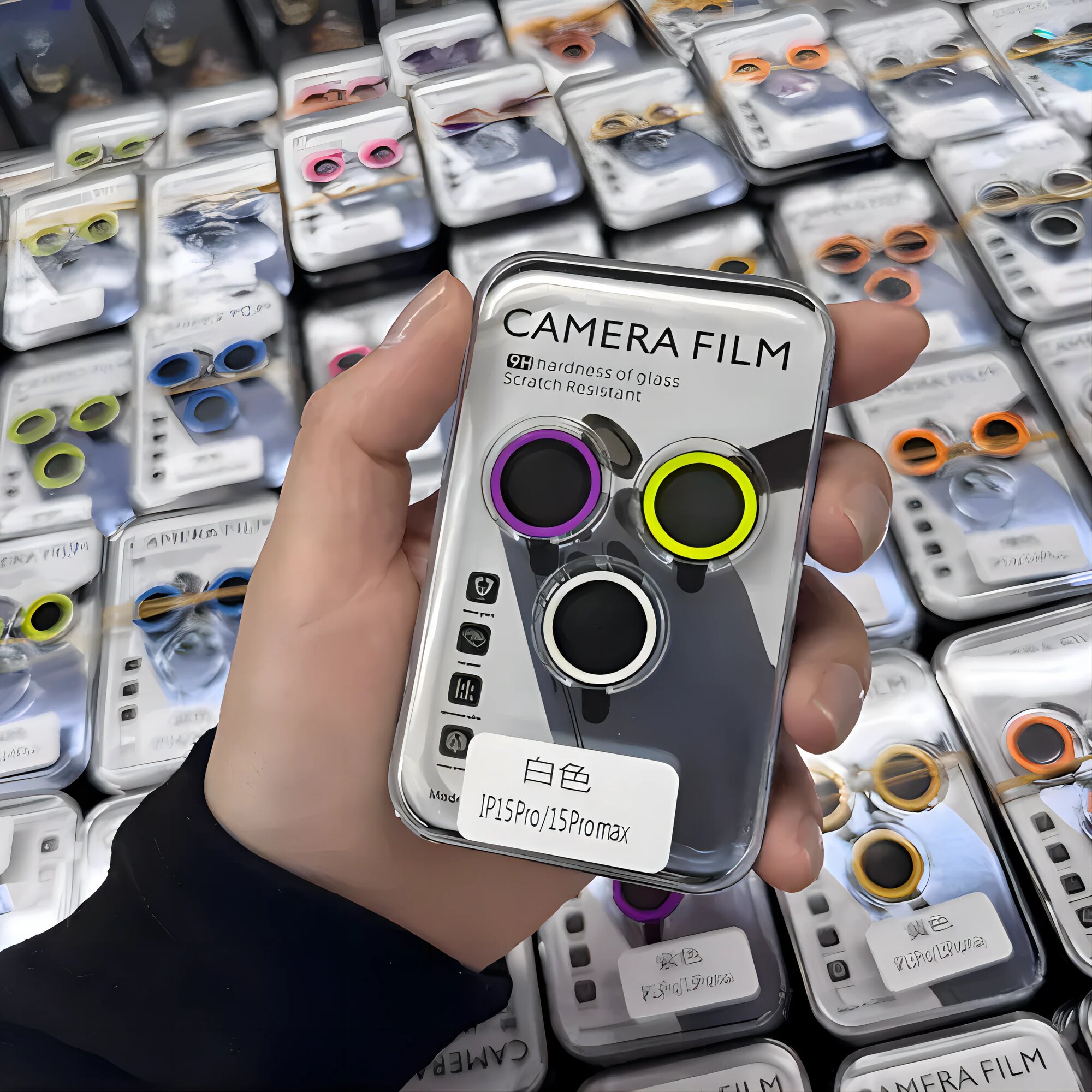 Серебристая защита объектива камеры для iPhone 15 Pro Max, 13pro 13proMax, purple Fgreen white