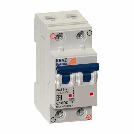Выключатель автоматический модульный OptiDin ВМ63-2С10-DC-УХЛЗ