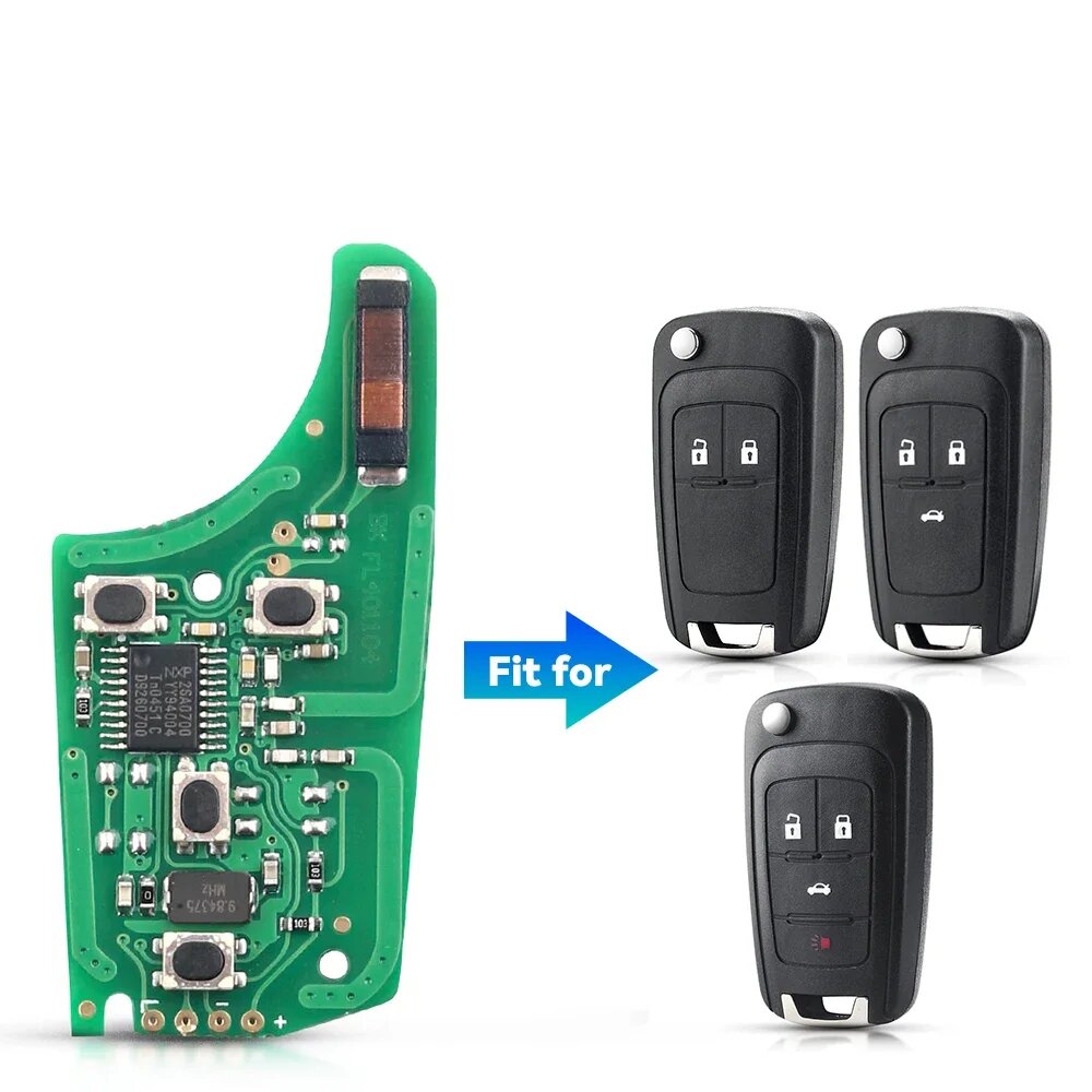 KEYYOU дистанционный ключ от машины 315 МГц/433 МГц ID46 для Chevrolet для Opel Vauxhall Astra J Corsa E Insignia Zafira C 2009-2015 2 3 4BTN Board, 433MHZ