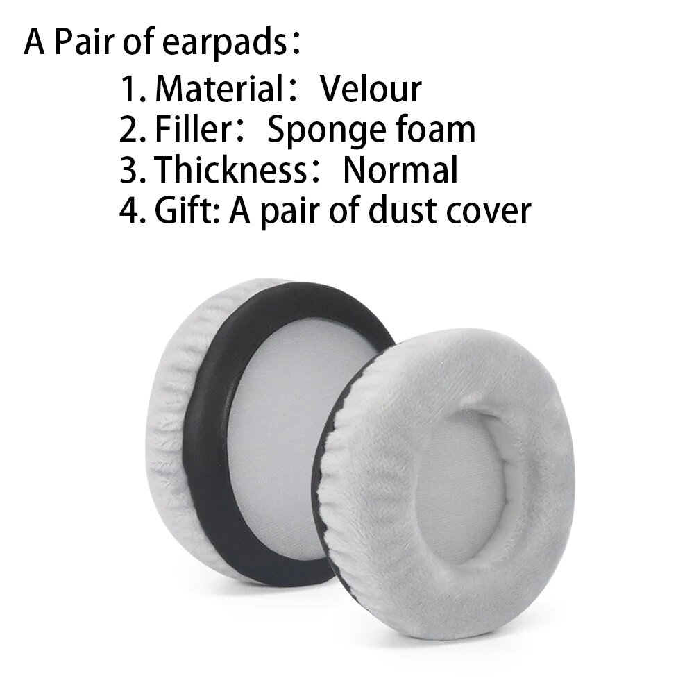 Амбушюры для Audio Technica черные/белые/серые For ATH-A900, Velour-Gray