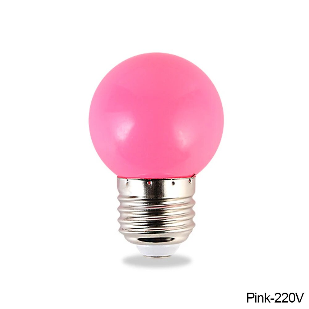 Розовая светодиодная лампочка E27 Pink-220V