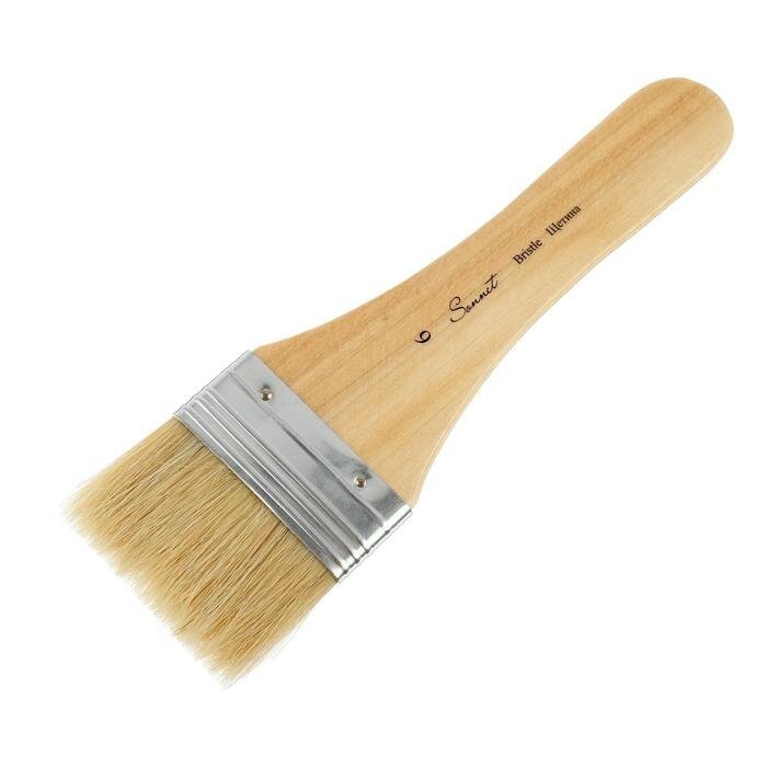 Кисть «Сонет» № 6, щетина, флейцевая, b=76 мм, короткая ручка, покрытая лаком