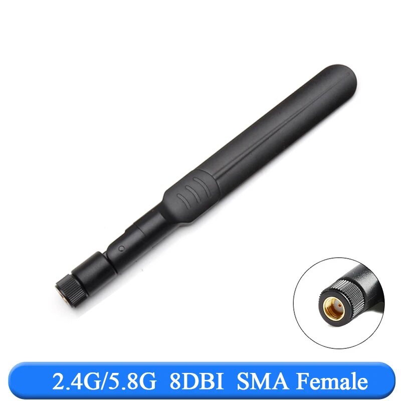 Stlxy Dual Band 2.4G/5G 5.8G WIFI Антенна SMA 8dBi Black 16CM Female