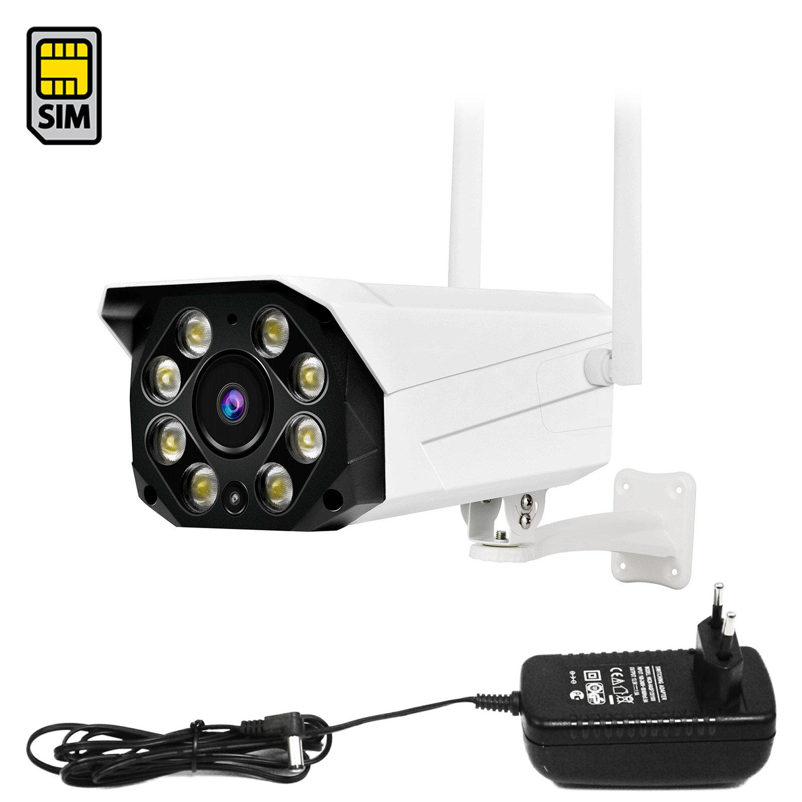 Охранная беспроводная уличная 4G-LTE 3MP IP-камера наблюдения HD com Мод: K.550-3MP-4G, с записью на SD карту по датчику, функция обнаружения человека.