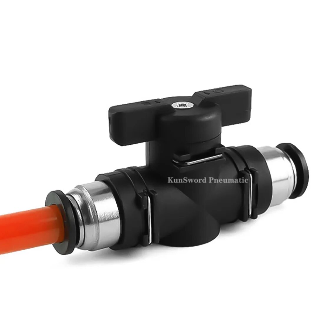 Ручной пневматический шаровой кран Trachea BUC 4-12 мм BUC 8, Black