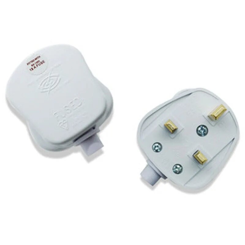 BS1363 Вилка UK белая 13А с выключателем