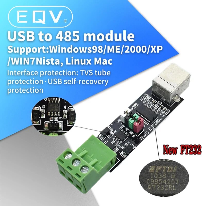 EQV USB 2.0 to TTL RS485 конвертер FT232RL