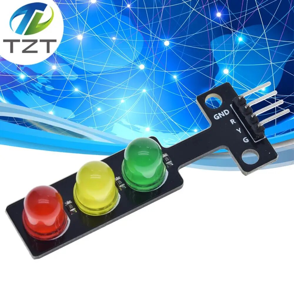 Мини-модуль светодиодного дисплея светофора 5 В для Arduino, красный, желтый, зеленый, 5 мм, светодиодный RGB-подсветка для модели системы светофора