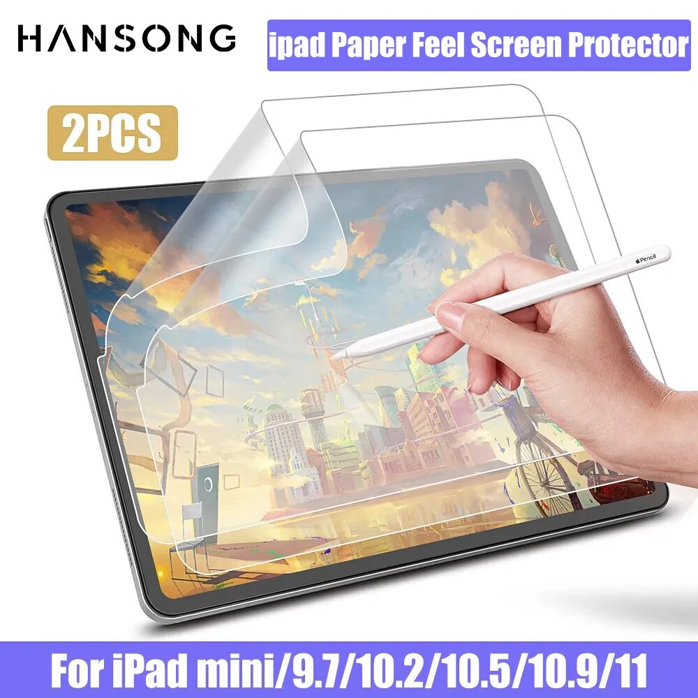 2 шт. Матовая защитная пленка для экрана iPad Paper Feel Hansong iPad 10.2 2019-2021