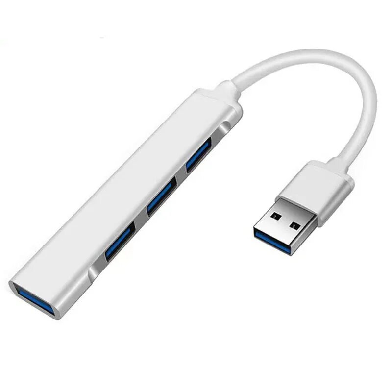 ULOOPKY USB хаб 4 порта 3.0 + 3.0 USB Sliver
