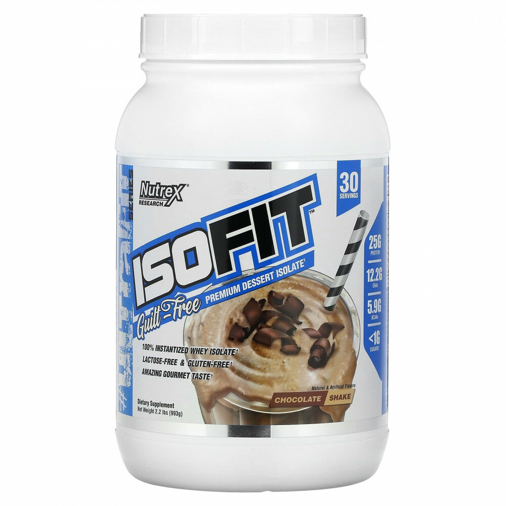 Nutrex Research, IsoFit® Protein, шоколадный коктейль, 993 г (2,19 фунта)