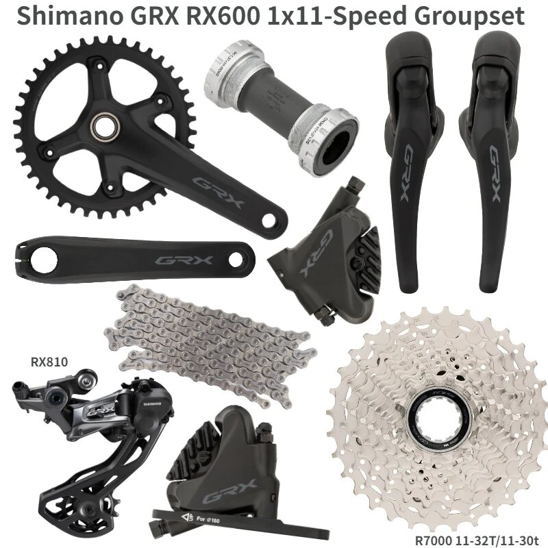 Shimano GRX RX600 1х11 механическая группа для шоссейного BB-RS500-PB, 175mm, Cassette 11-40T