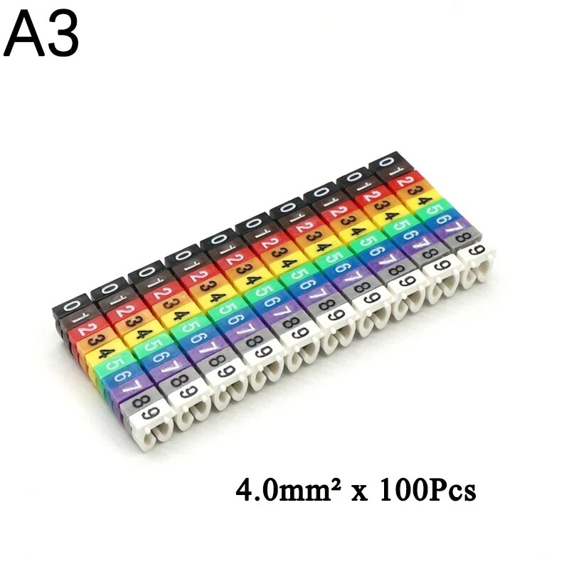 Кабельные маркеры разъемные пластиковые 2-8 мм Cat5 4mm