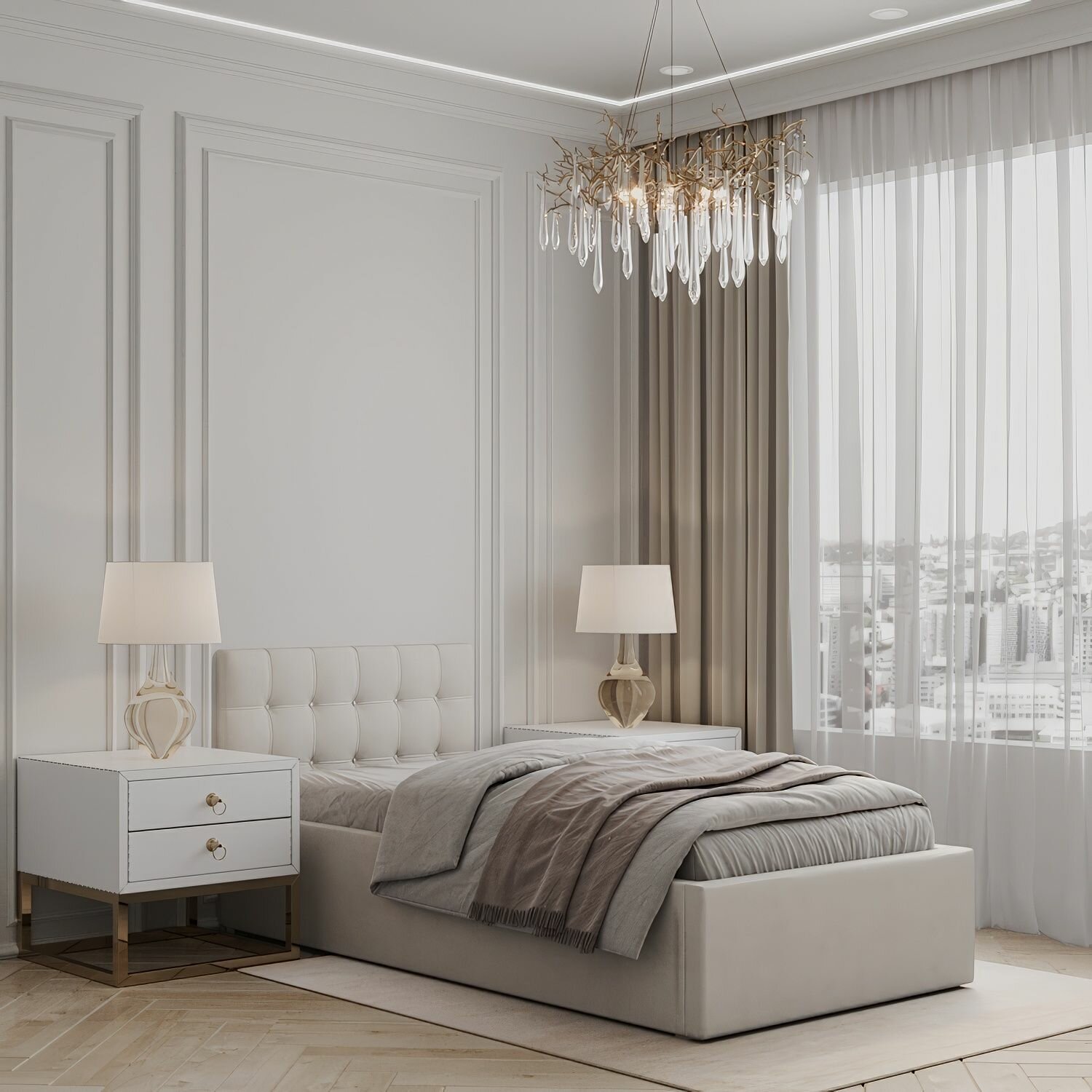 Кровать Венеция 90х200 односпальная с ортопедическим основанием, белая