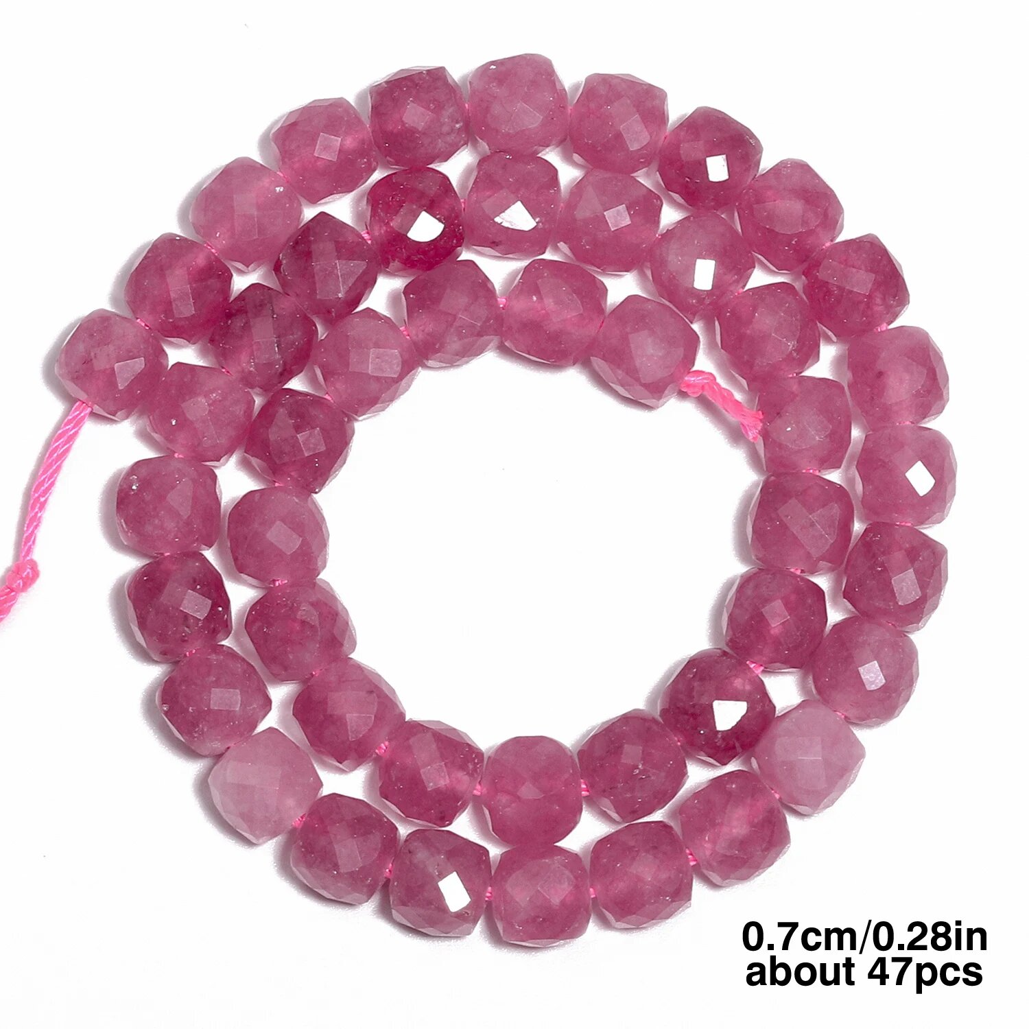 Квадратные бусины из аметиста, морганита и турмалина xilitata Розовый, 7x7mm about 47pcs, Pink Tourmaline