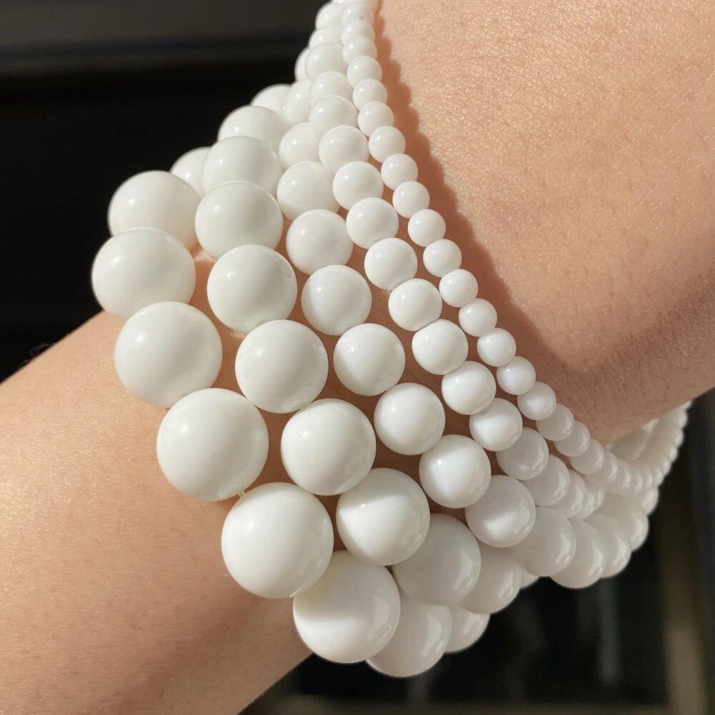 Бусины из белого агата Volarsueno 6-12 мм 12mm about 31pcs