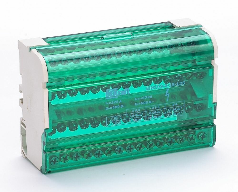 Кросс-модуль DEKraft на DIN-рейку, 4х15 групп, 125 А, ШН-103