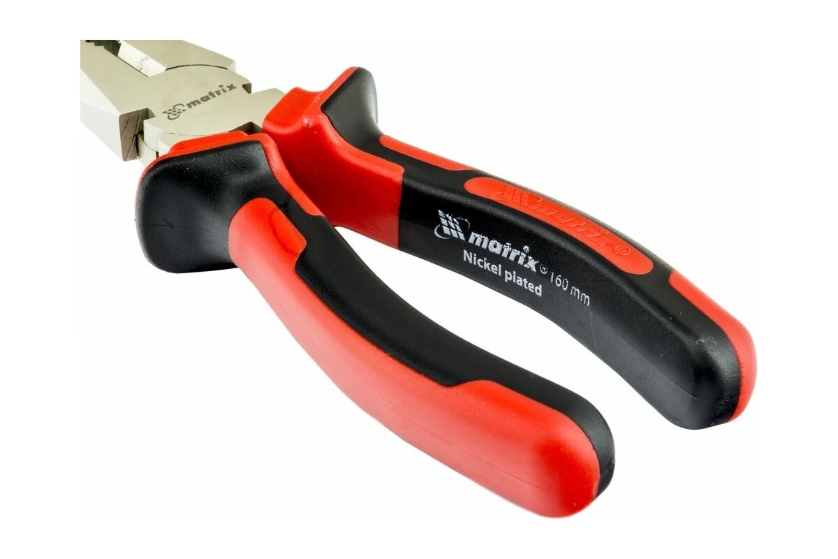 Плоскогубцы NICKEL, 160 мм, никелированные, двухкомпонентные рукоятки Matrix