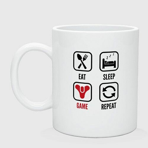 Eat - sleep - Destiny - repeat Керамическая кружка