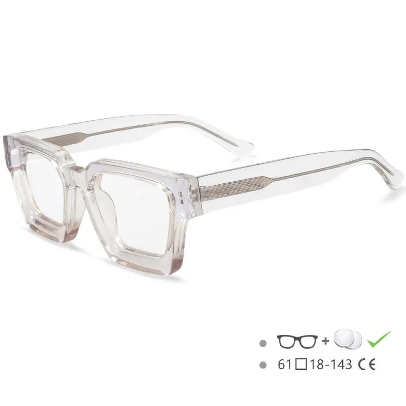 Очки Clear ацетатные квадратные Yueslee