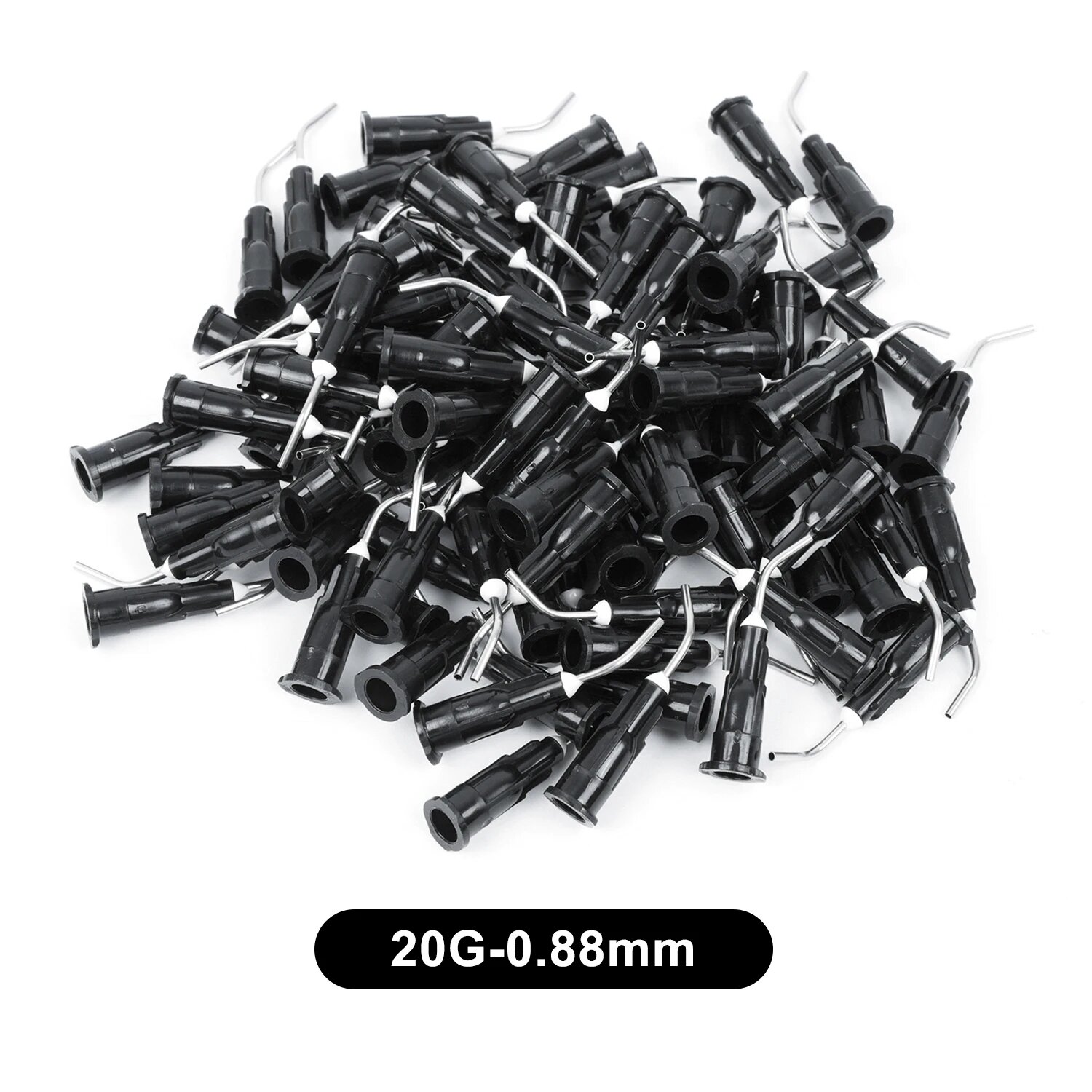 Одноразовые изогнутые наконечники игл JOLANT для стоматологических материалов 100PCS 20G Black