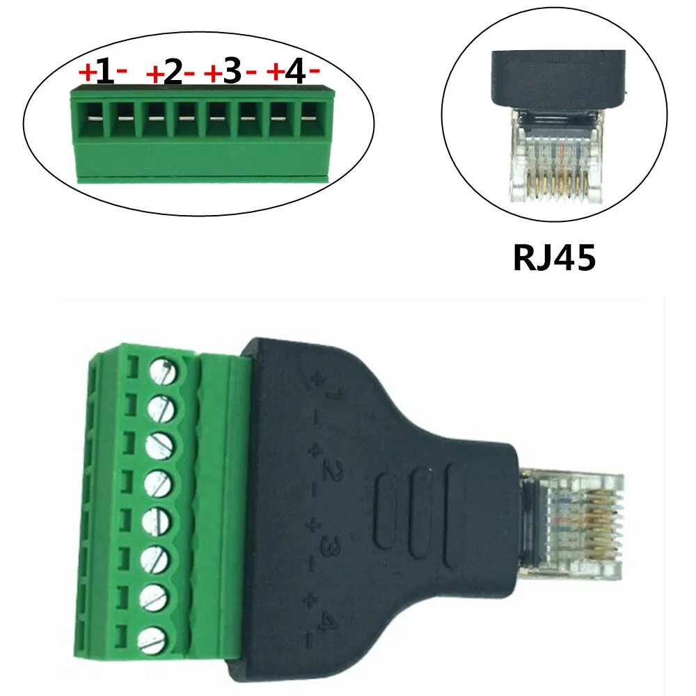 Переходник RJ45 на клеммы UXG, 4 канала, male adapter