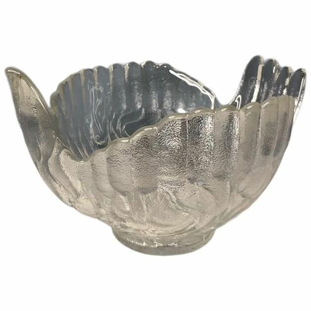 Конфетница винтажная, Чехия "голубь любви", 19*16*12см, матовое, рельефное стекло