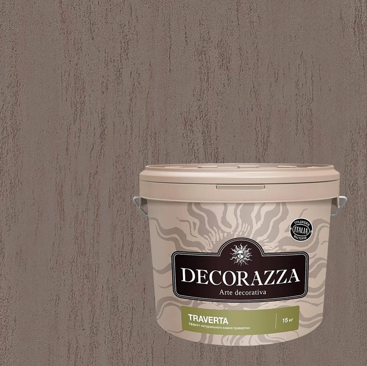 Декоративная штукатурка с эффектом натурального камня травертина Decorazza Traverta (15кг) TR 10-29