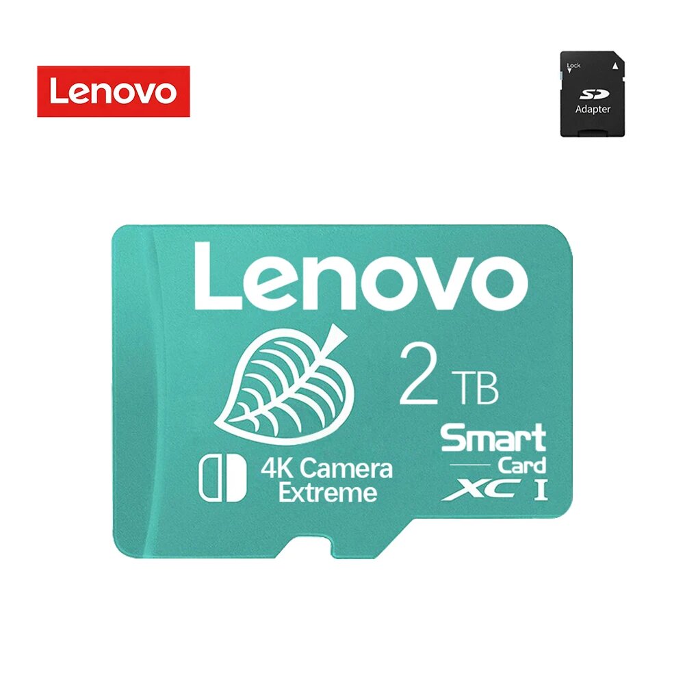 Lenovo Micro SD карта 128/256/512/1024 ГБ Class 10 для Nintendo Switch 2TB Green