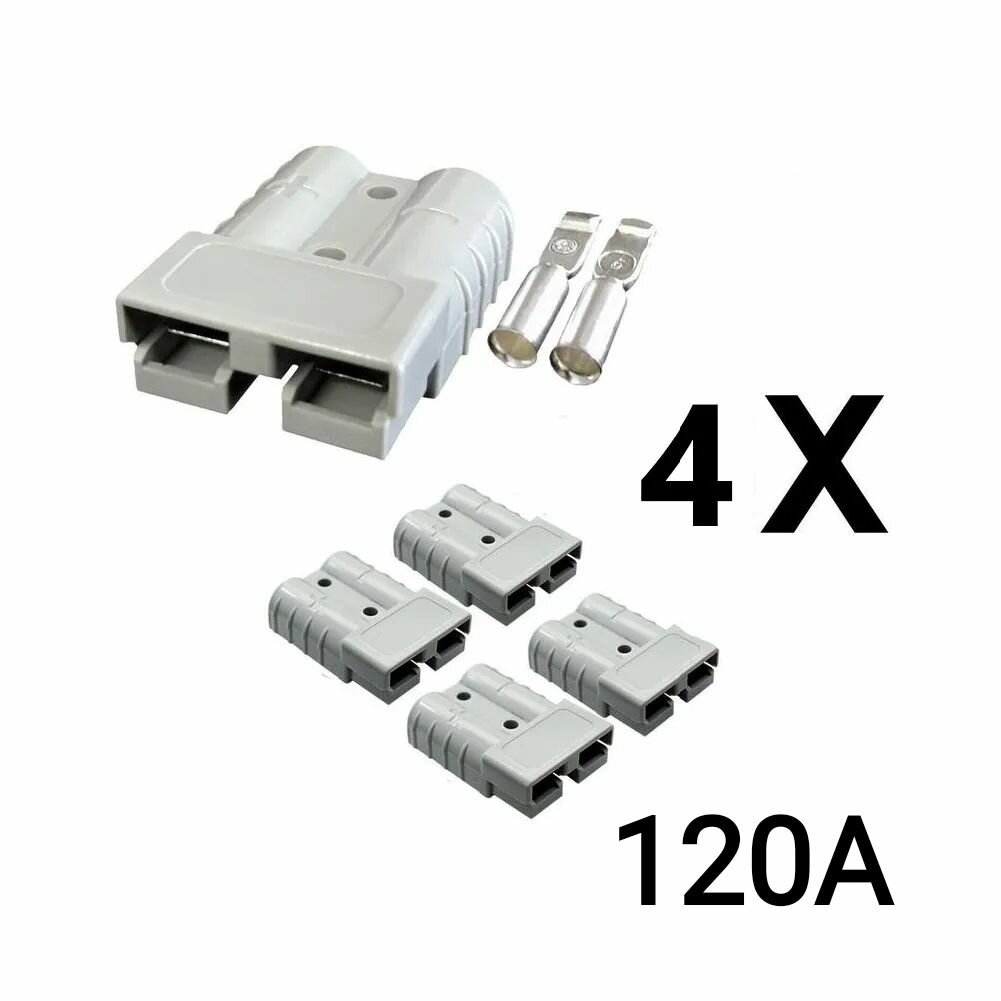 Силовой разъем Sky Electric "Андерсон", 120A, серый, огнеупорный, прочный, 4шт, оригинал!