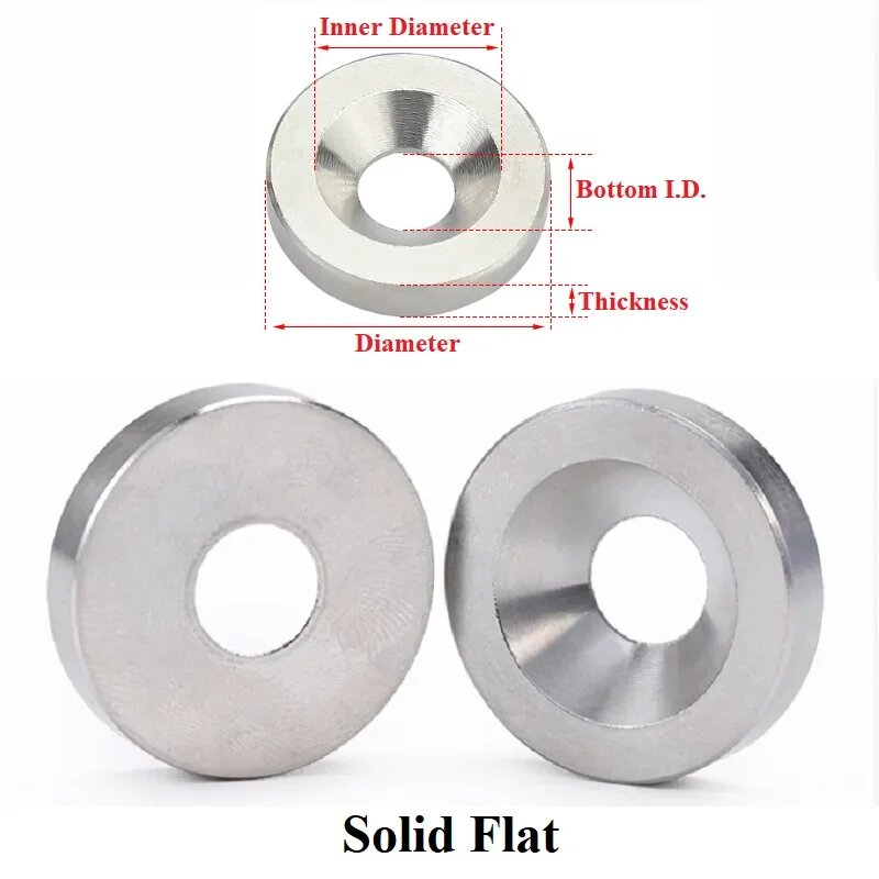 Конические шайбы из нержавеющей стали 304 M3-M10 Flat, Flat M6X18X4-5Pcs