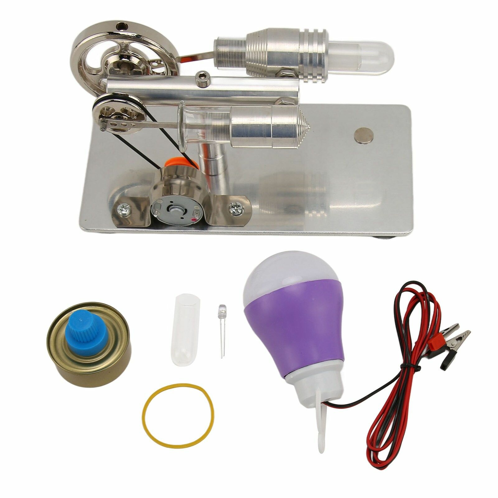 Модель мотора Stirling Engine T Type из цинкового сплава и нержавеющей стали с стеклом, золотой, образовательная игрушка для физического обучения