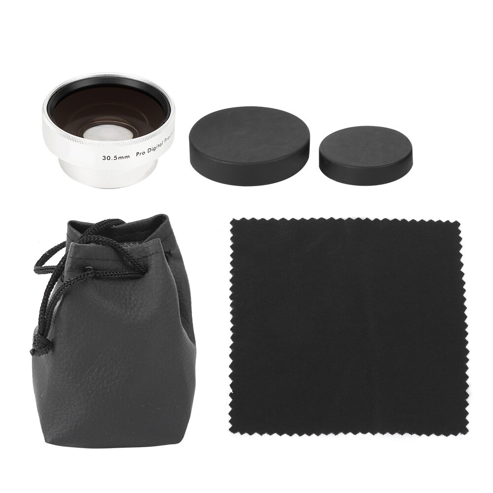 Оптическое стеклянное серебро 0,45x Широкое угла увеличения дополнительная линза для 30,5 мм линз камеры