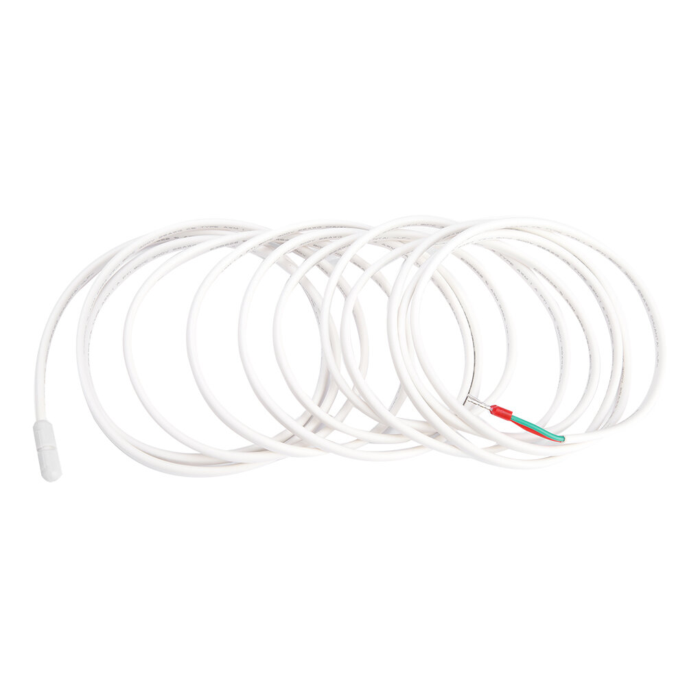 Дополнительный датчик температуры пола для термостата напольного обогрева, кабель зондирования, длина 3 метра, цвет белый, сопротивление 10К Ом при 25°C, материал корпуса резина, B25/50=3950K, B25/80=4021K, точность ±0.5%