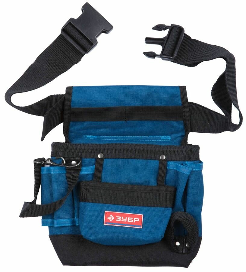 Сумка-пояс одинарная ЗУБР 9 карманов, нейлон,