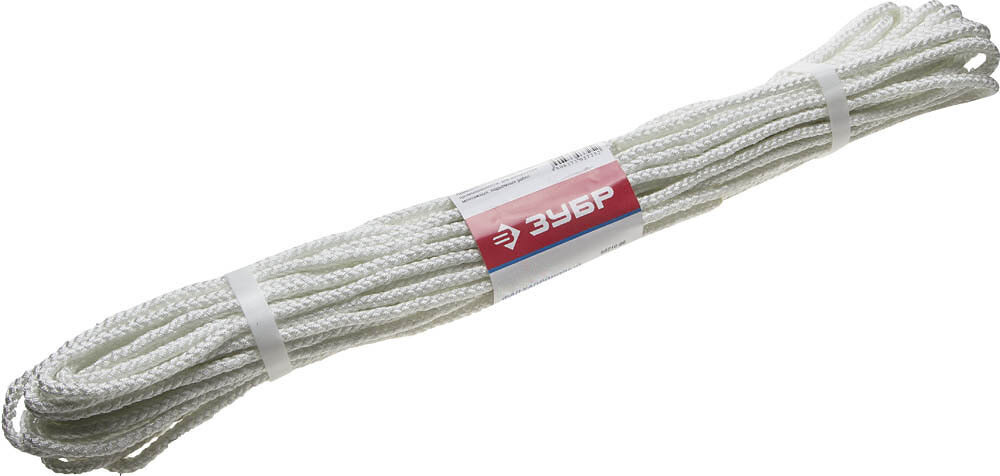 Фал ЗУБР 20 м, 8 мм, 1100 кгс, 35 ктекс, капроновый
