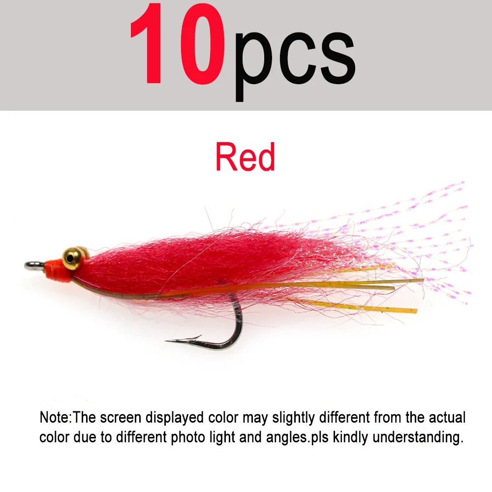 Vampfly Crazy Dubbing Charlie Fly крючок из углеродистой стали Size 2I0, 10pcs Red