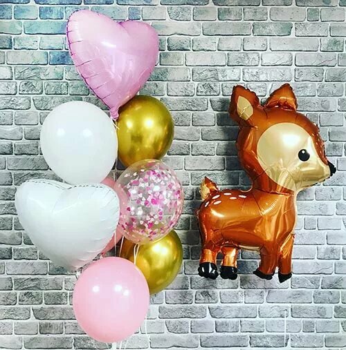 Композиция из шаров на День Рождения "Набор с Оленёнком"
