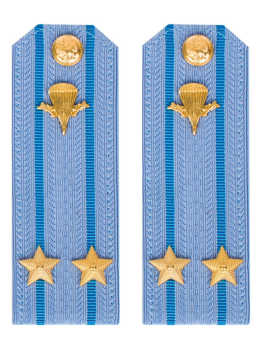 Погоны Мо Вдв голубые на рубашку Подполковник в сборе Картон