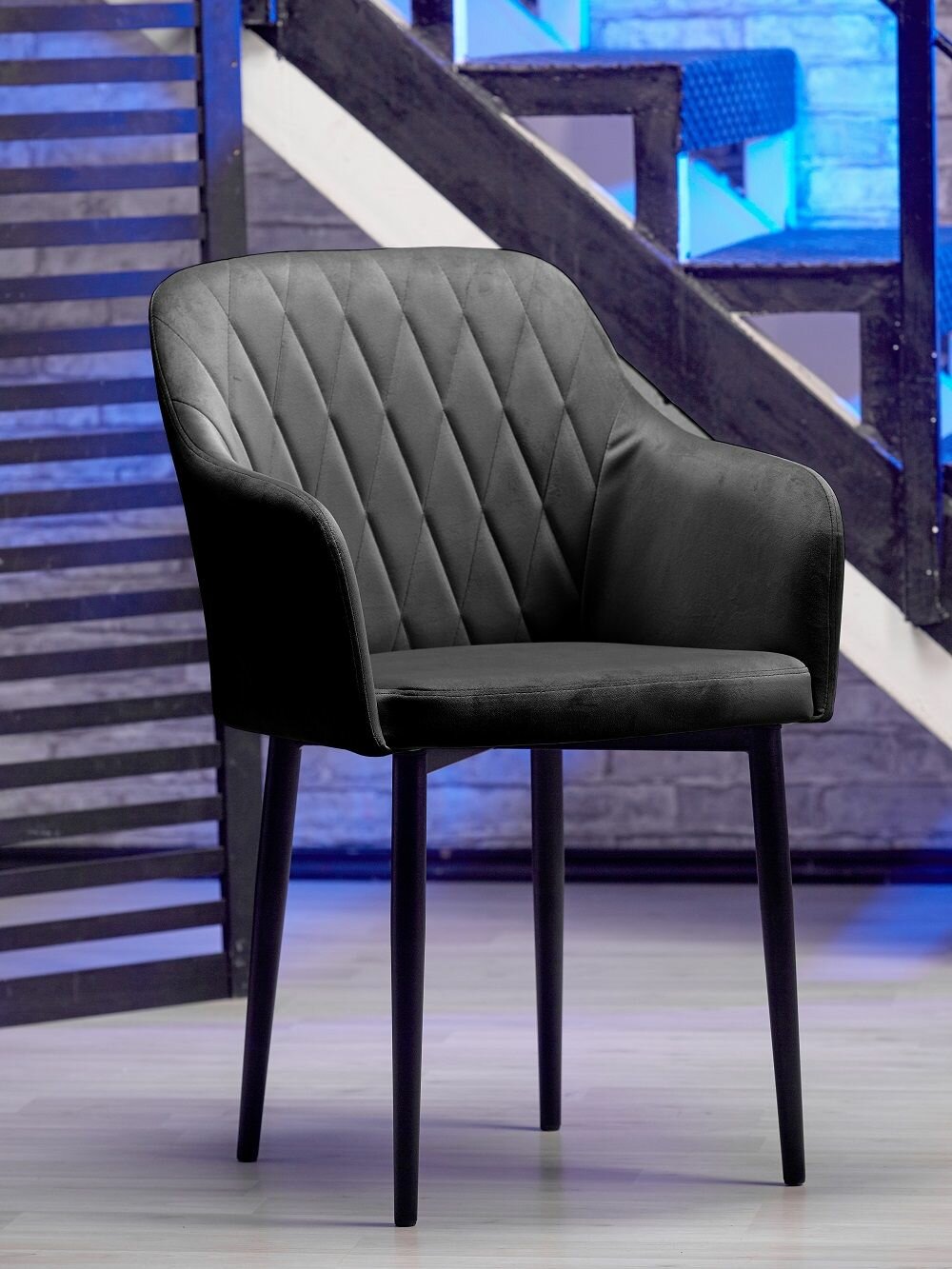 Стул марсель F83 Серый/Черная опора/Поворотный (Памир)