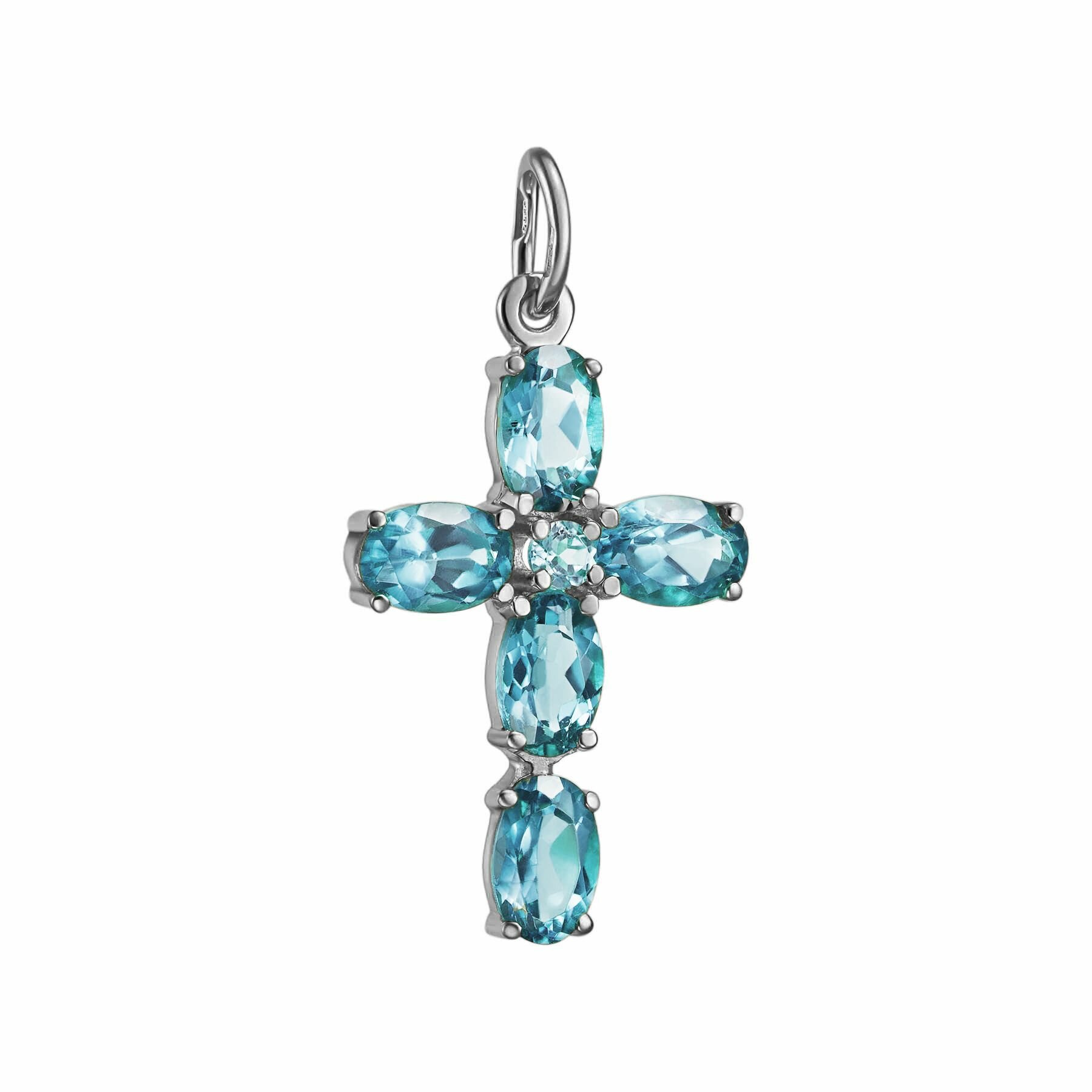 Подвеска, белое золото, 585 проба, топаз